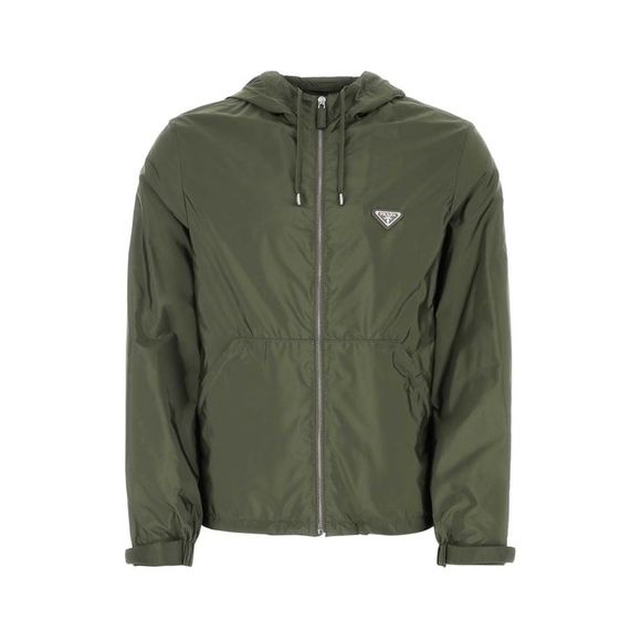 Prada | Jackets & Coats | Prada Army Green Renylon Windbreaker | Poshmark